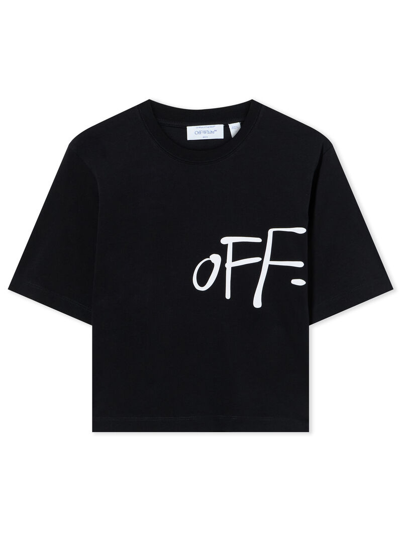 Shared Logo Boxy T-Shirt in Black-White for Women | Off-White™